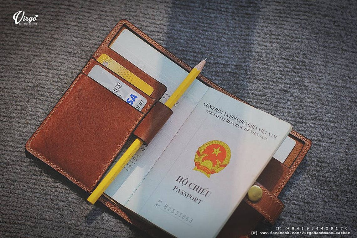 Minimal Passport Cover | Personalized Vintage Full Grain Leather ...