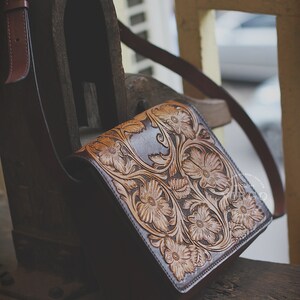 Sheridan cross body hand carved bag Custom Handmade Leather | Etsy