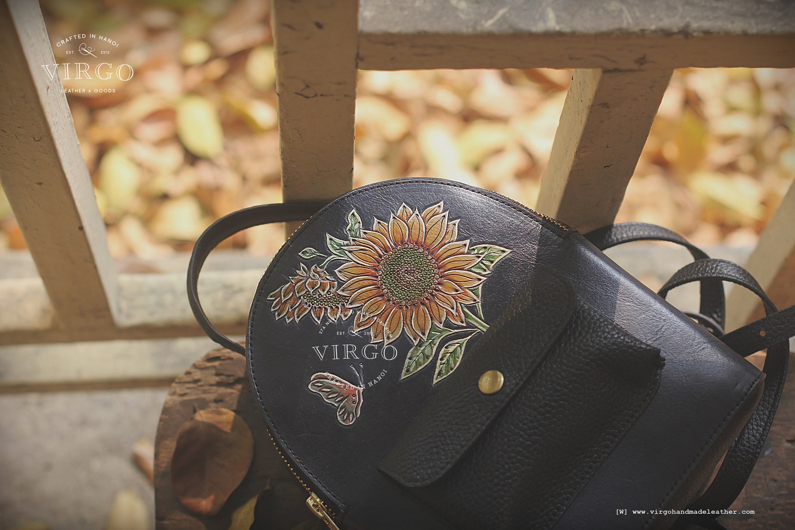 Sunflower Hand Tooled, Carved Backpack, Custom Handmade Backpack ...