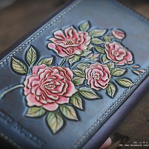 Red Roses Hand Tooled/carved Wallet for Women - Etsy