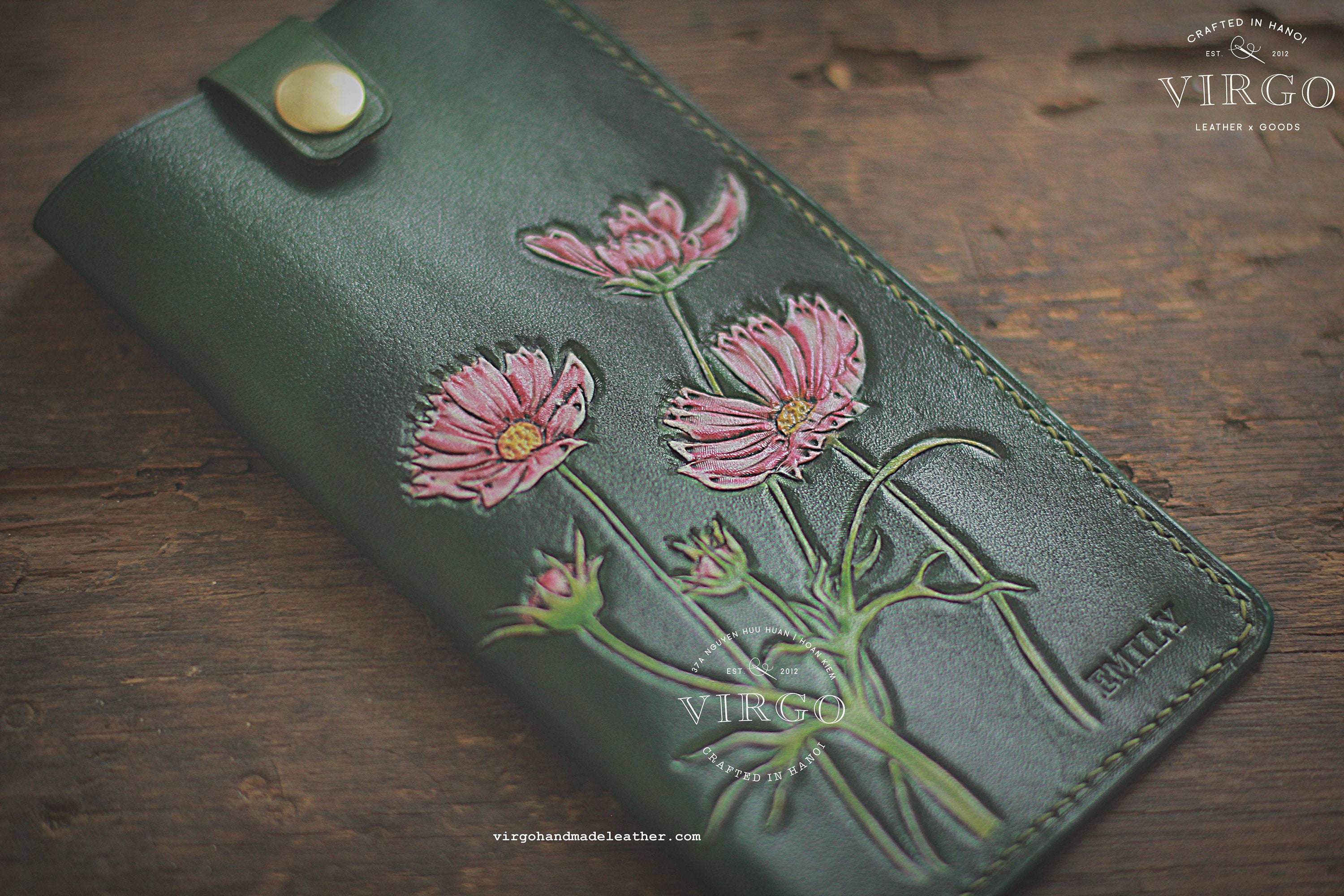 Cosmos Hand Tooled Envelope Wallet Handmade Personalised - Etsy