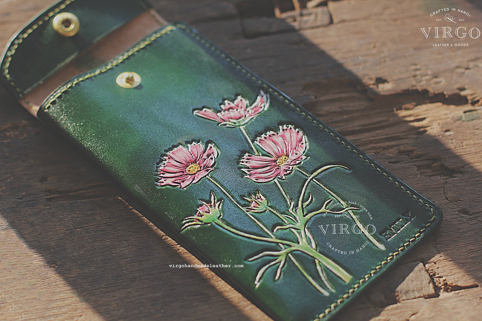 Cosmos Hand Tooled Envelope Wallet Handmade Personalised - Etsy