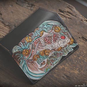 Koi Lucky Fish Hand Tooled/carved Wallet for Men - Etsy