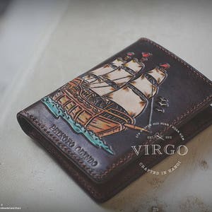 Ship and Sea Hand Tooled/carved Wallet for Men - Etsy