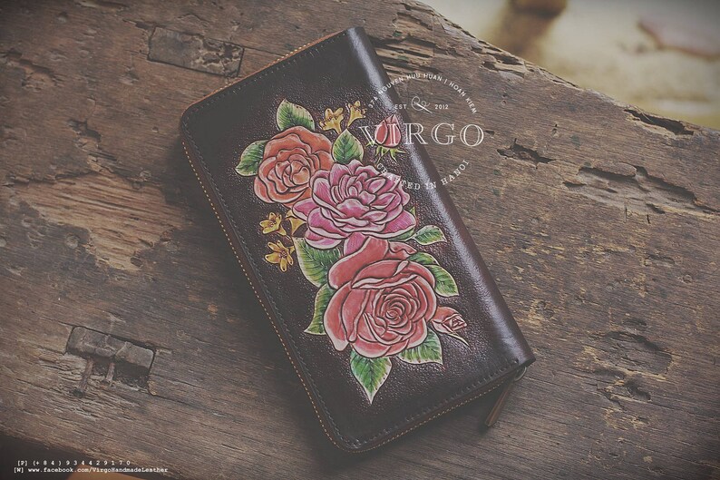 Bunch of Roses Hand Tooled/carved Wallet for Women - Etsy