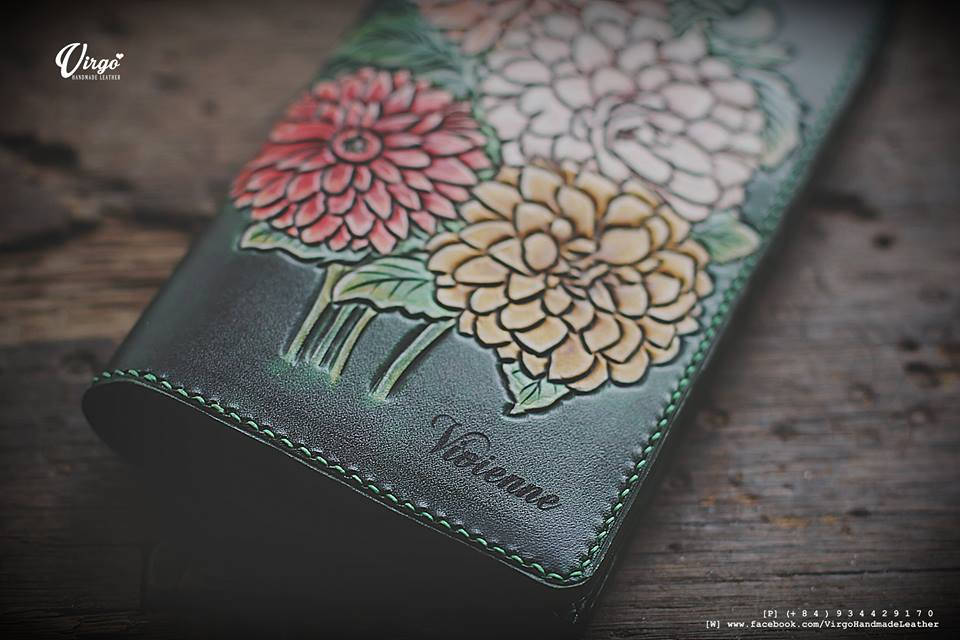 Colorful Flower Hand Tooled/carved Wallet - Etsy