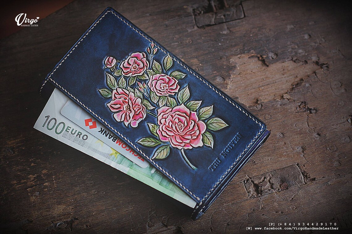 Red Roses Hand Tooled/carved Wallet for Women - Etsy