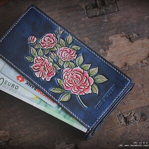 Red Roses Hand Tooled/carved Wallet for Women - Etsy