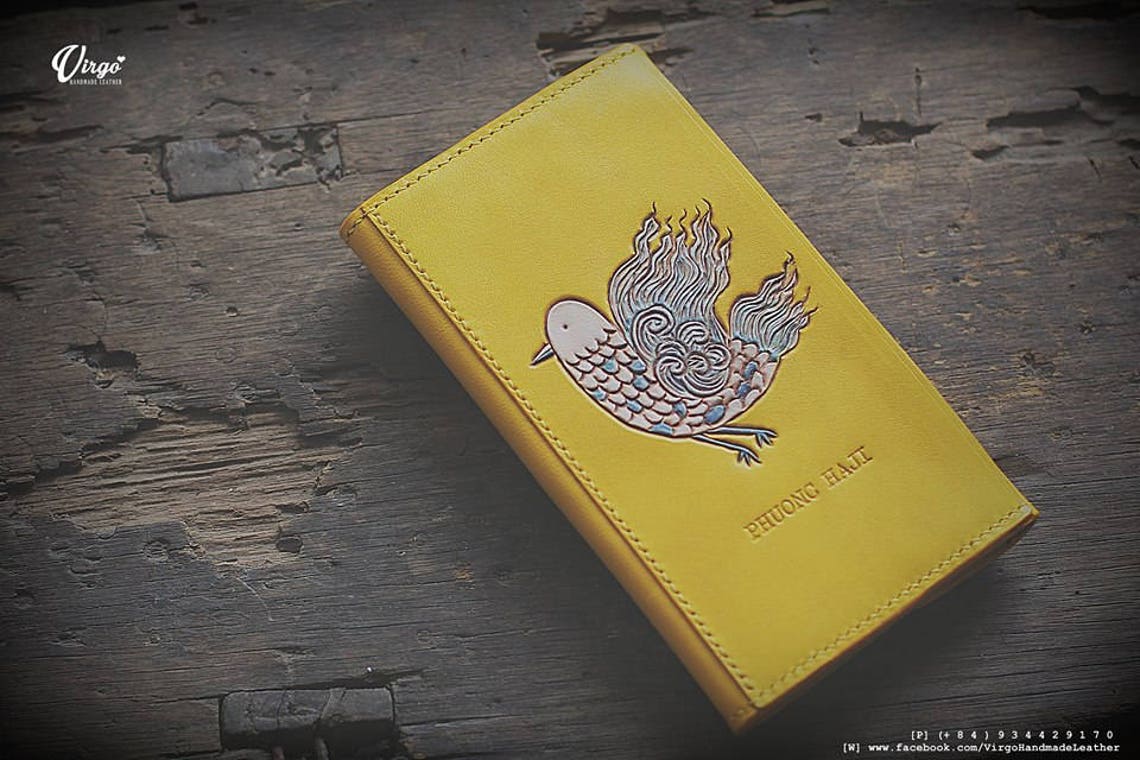 Vintage Bird Hand Tooled Wallet Personalized Vegetable Tanned Leather ...