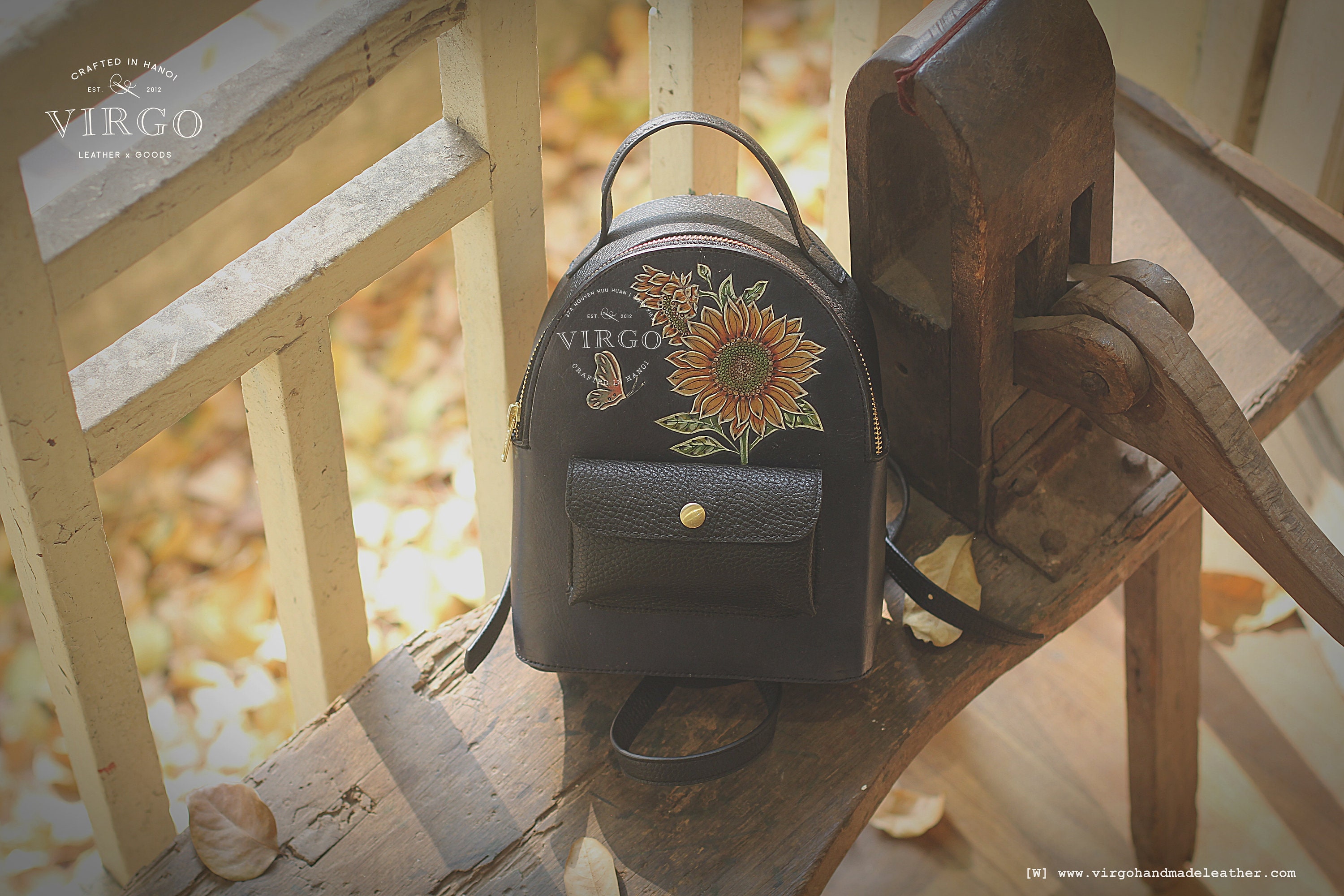 Sunflower Hand Tooled Carved Backpack Custom Handmade - Etsy