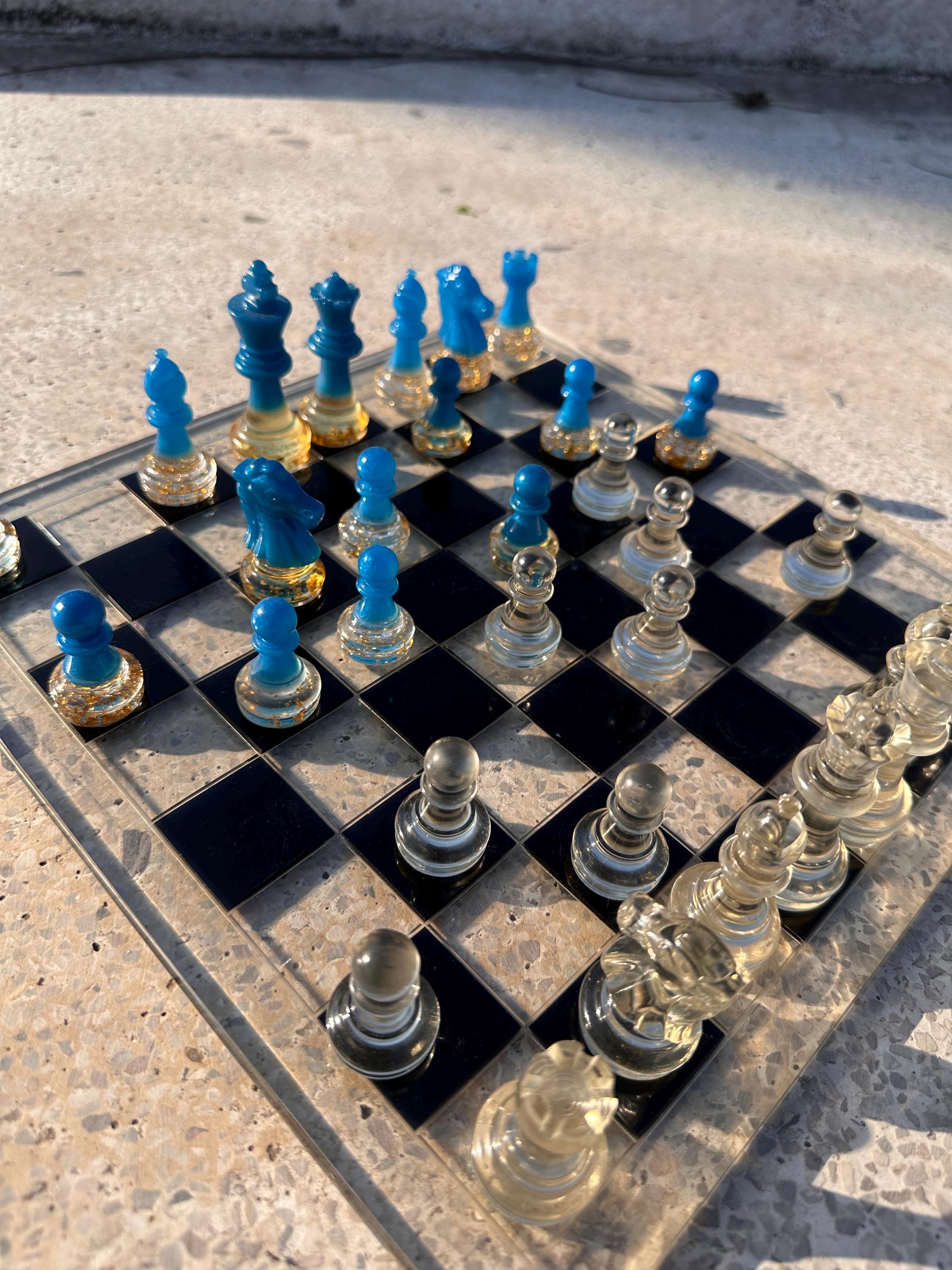 Resin Chess Sets With Board, Chess Set With Unique Chess Pieces, Chess ...