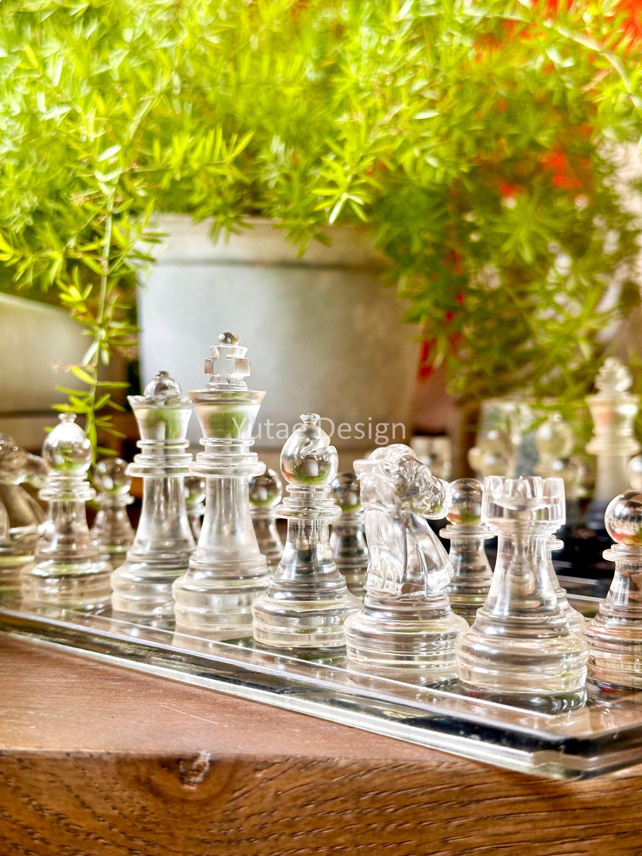 Resin Chess Sets With Board, Chess Set With Unique Chess Pieces, Chess ...