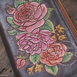 Bunch of Roses Hand Tooled/carved Wallet for Women - Etsy