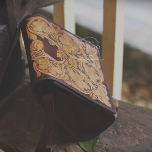 Sheridan cross body hand carved bag Custom Handmade Leather | Etsy