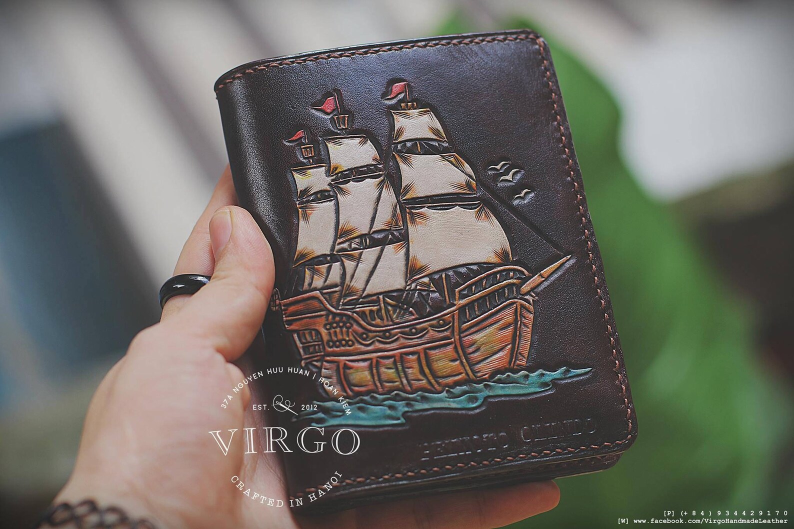 Ship and Sea Hand Tooled/carved Wallet for Men - Etsy