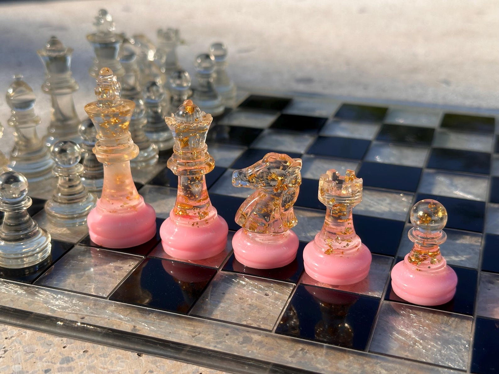 Resin Chess Sets With Board, Chess Set With Unique Chess Pieces, Chess ...