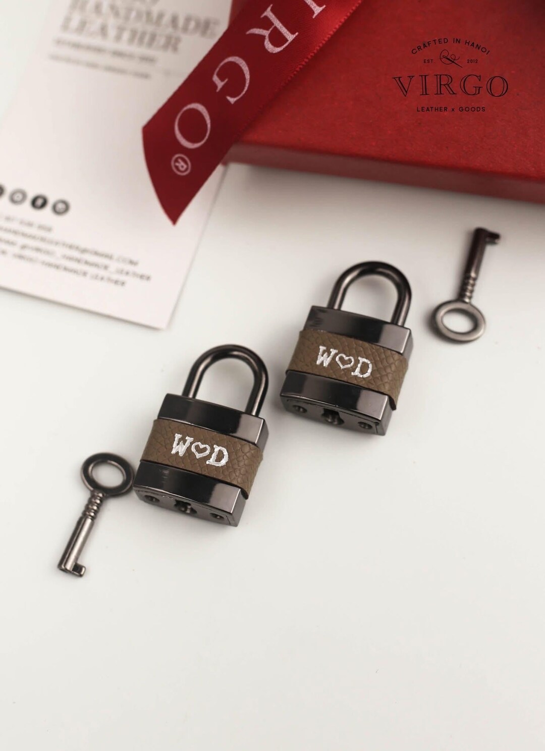 Personalized Leather Love Lock, Custom Emboss Leather Unique Love Lock ...