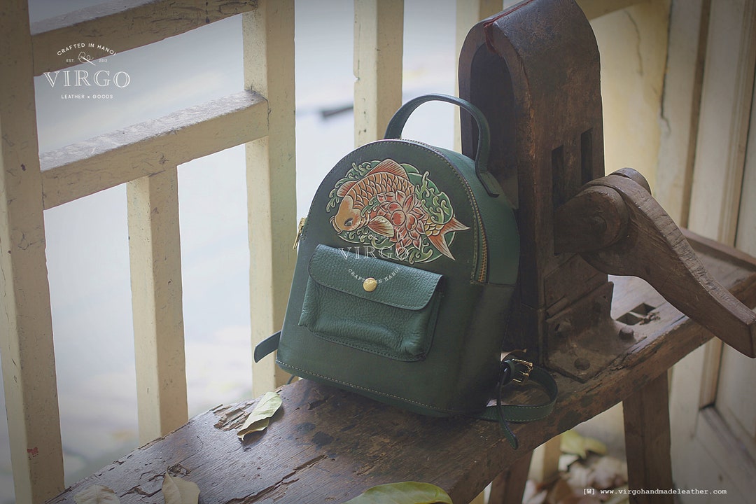 Sunflower Hand Tooled, Carved Backpack, Custom Handmade Backpack ...