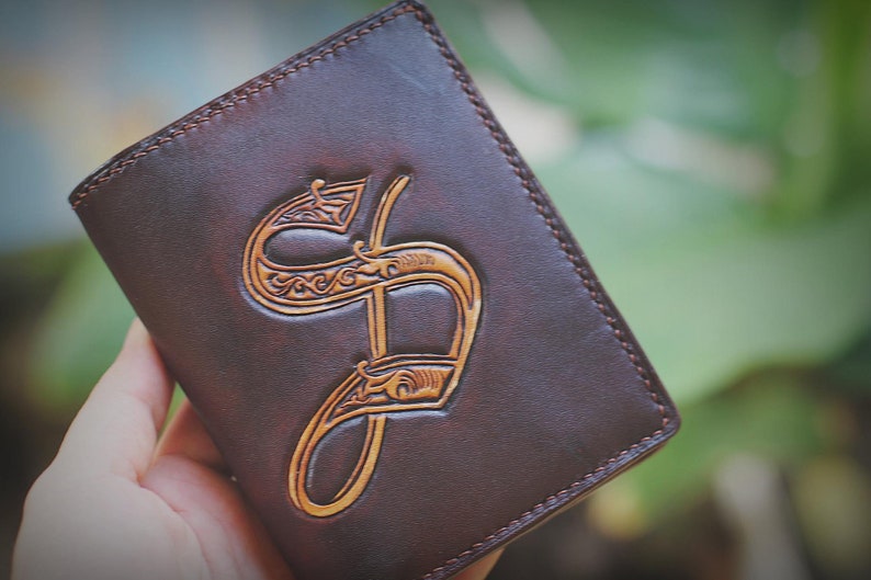 Letter S Hand Tooled Wallet, Handmade, Custom, Personalised Leather ...