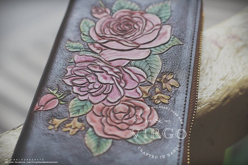 Bunch of Roses Hand Tooled/carved Wallet for Women - Etsy