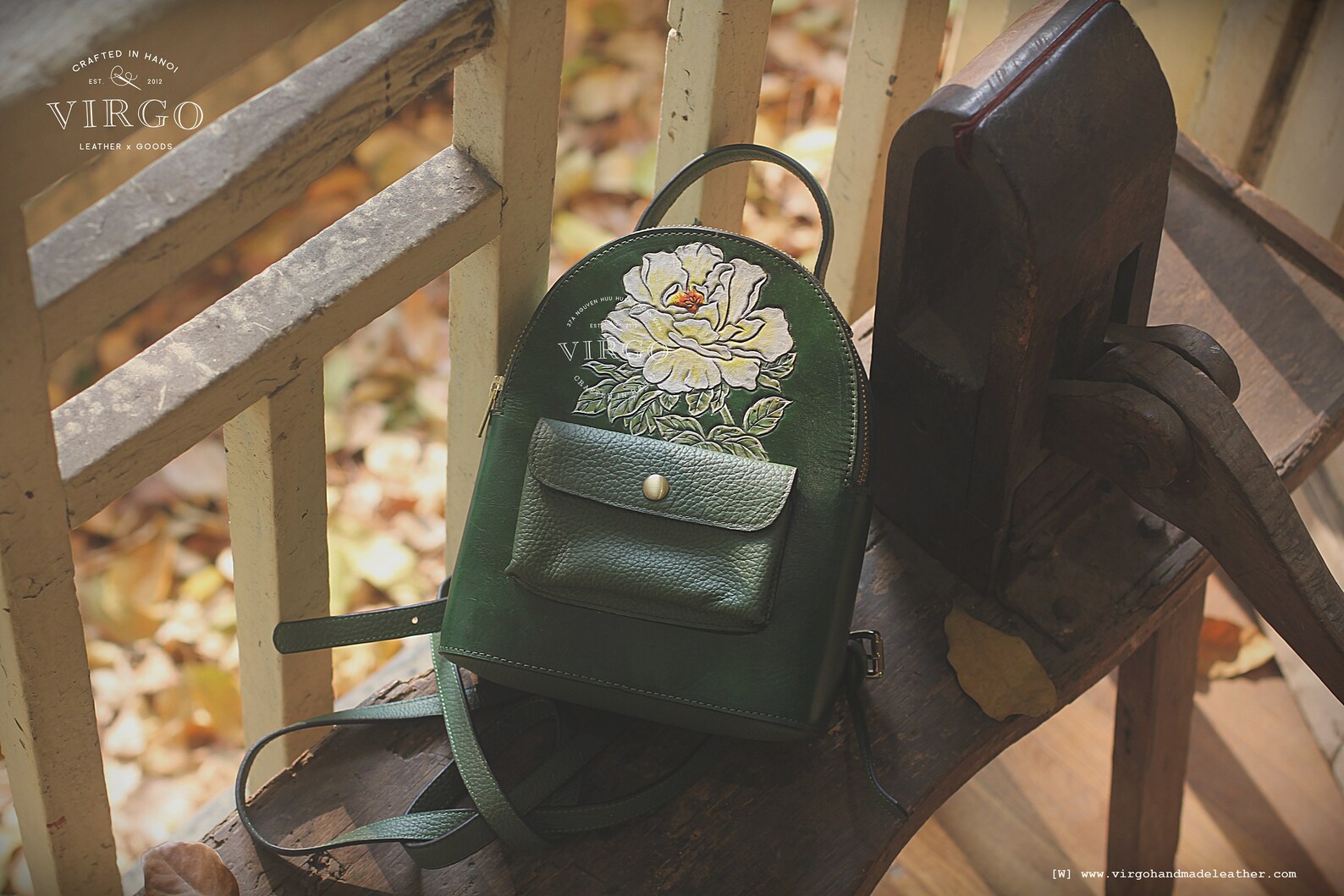 White Peony Hand Tooled Carved Backpack Custom Handmade - Etsy