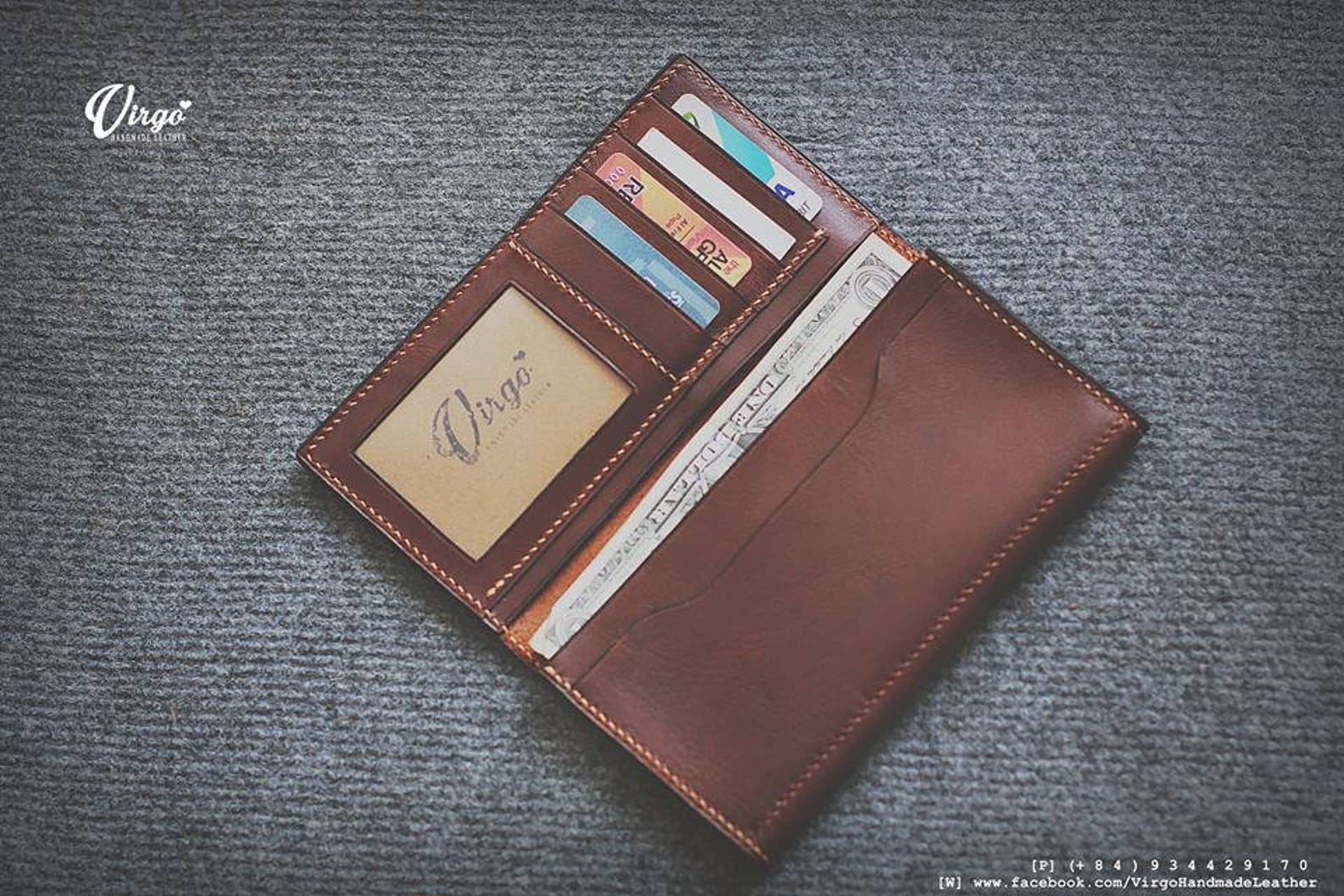 Minimal Long Wallet Unisex Personalized Vintage Full Grain - Etsy