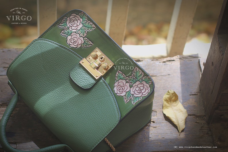 Rose Crossbody Hand Carved Bag, Custom Handmade Leather Bag, Leather ...