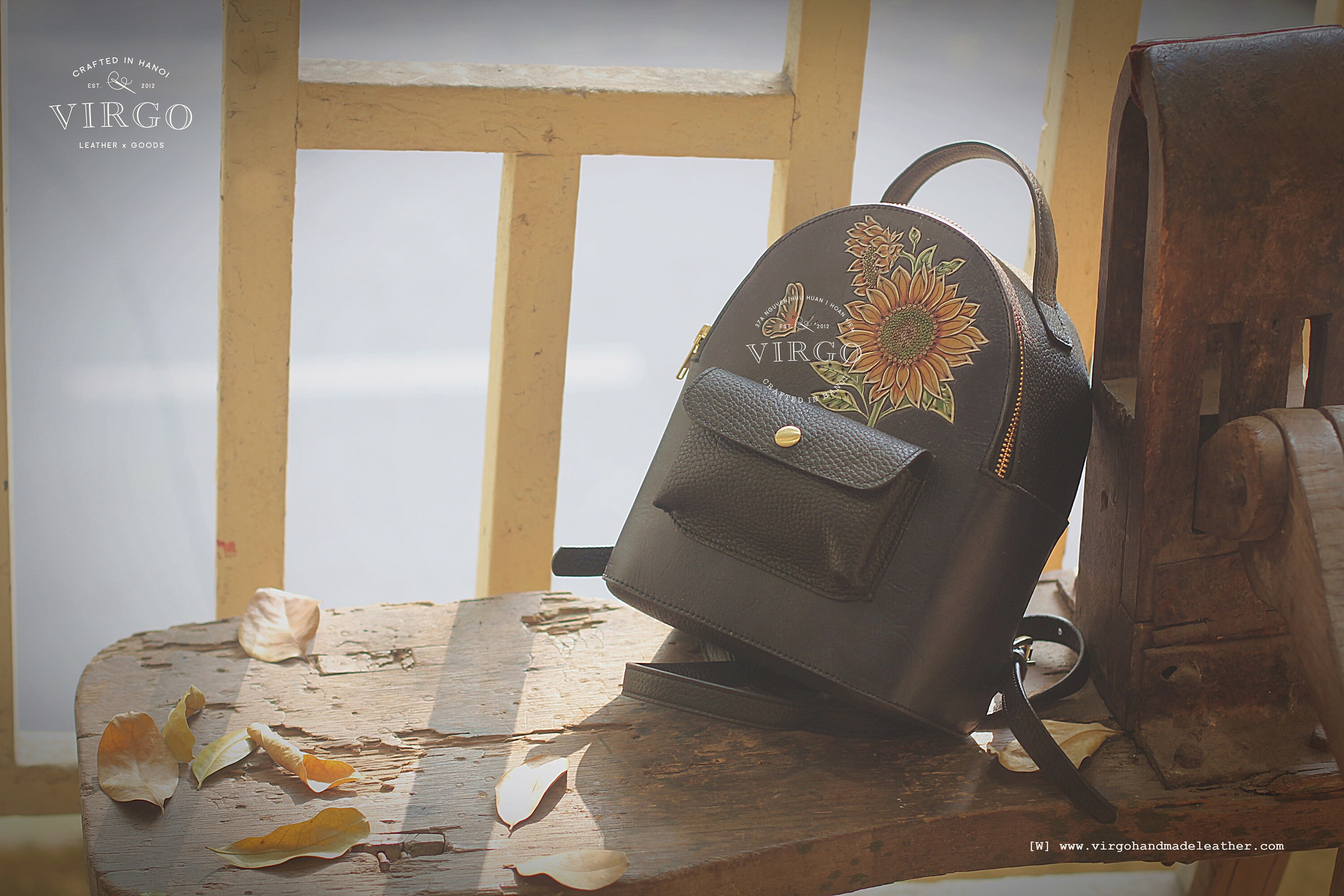 Sunflower Hand Tooled, Carved Backpack, Custom Handmade Backpack ...