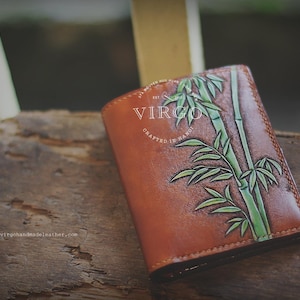 Bamboo Hand Tooled Carved Wallet, Handmade, Custom, Personalised ...