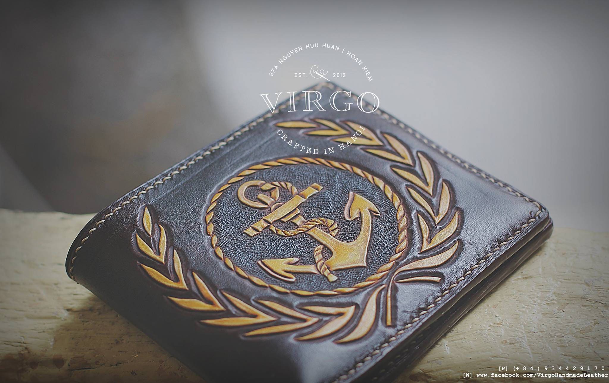 Anchor and Laurel Wreath Hand Tooled/carved Wallet for Men - Etsy
