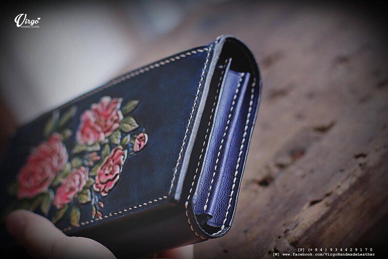 Red Roses Hand Tooled/carved Wallet for Women - Etsy