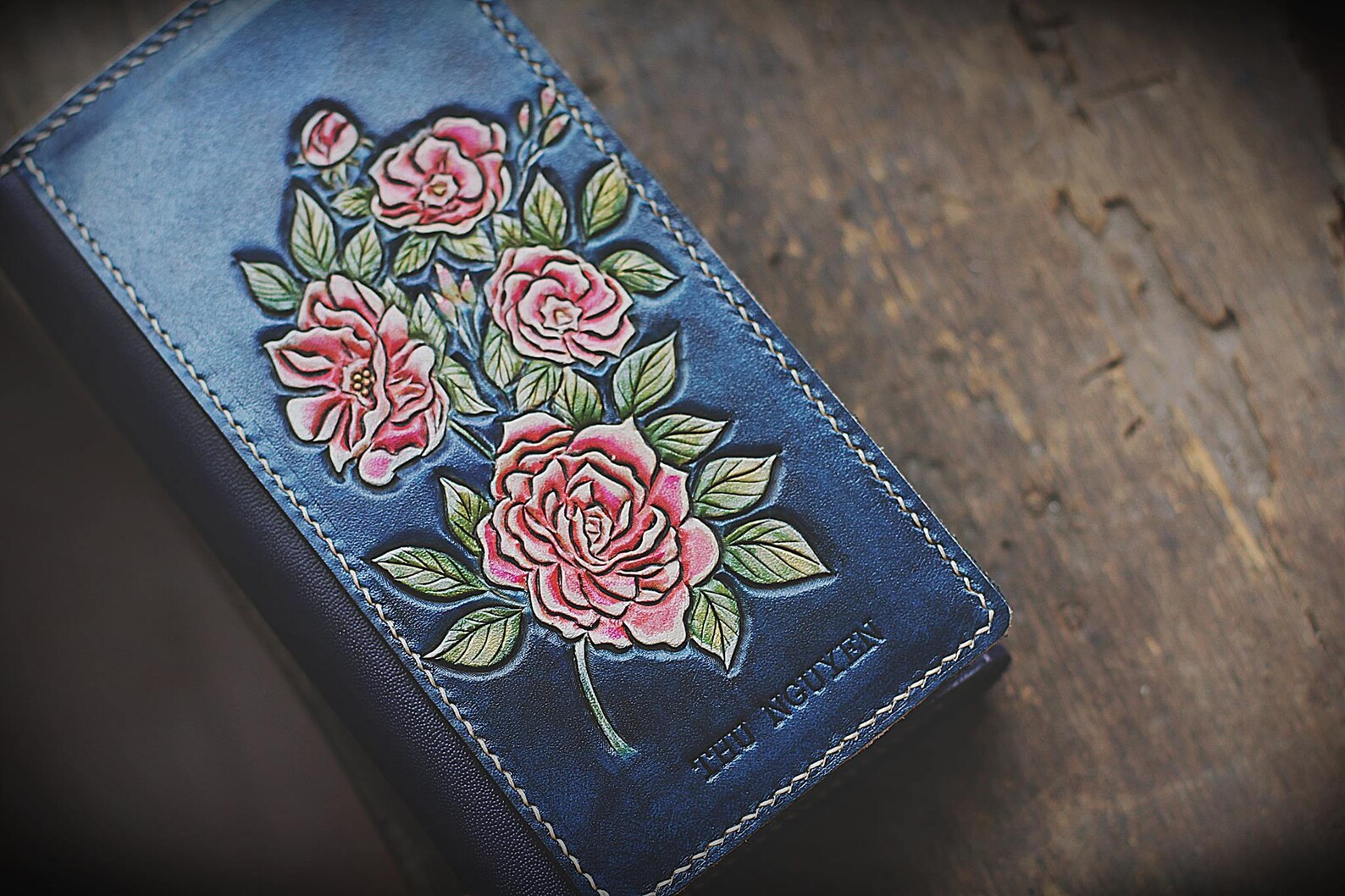 Red Roses Hand Tooled/carved Wallet for Women - Etsy