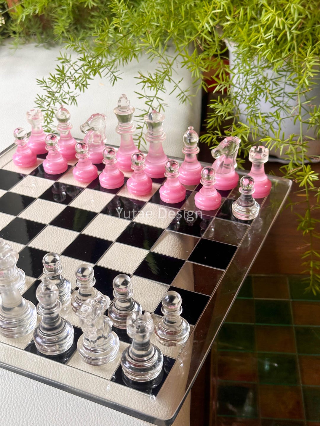Resin Chess Sets With Board, Chess Set With Unique Chess Pieces, Chess ...