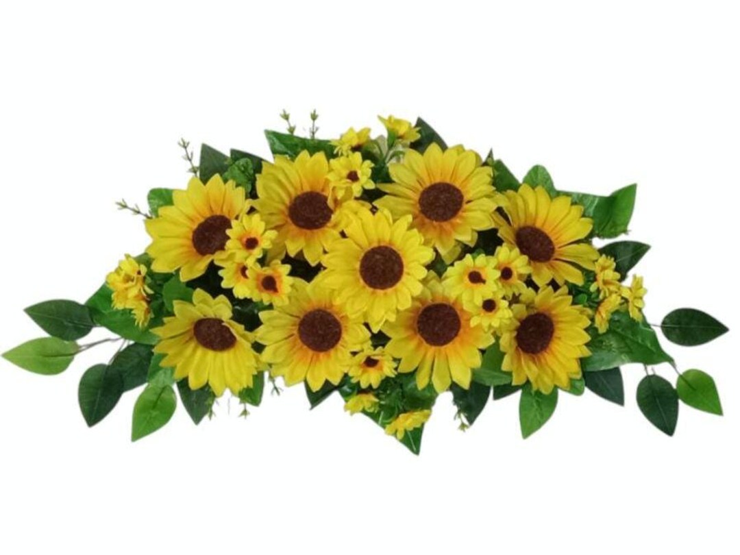 Sunflower 23"w Swag Silk Flower on Wall Door Arch Window Mirror Picture ...