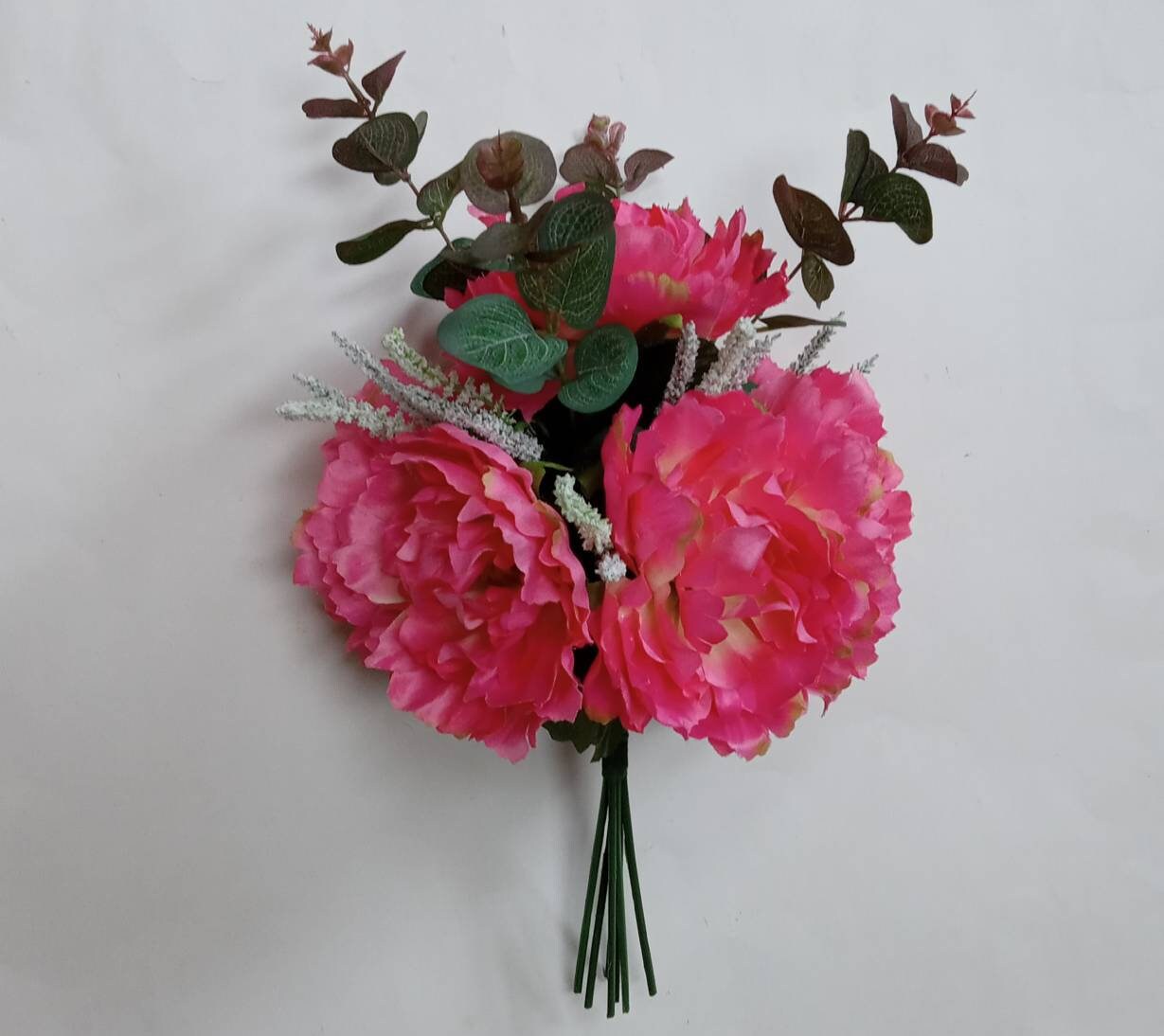 Pink Peony Bouquet Arrangement Topiary in Vase Basket - Etsy