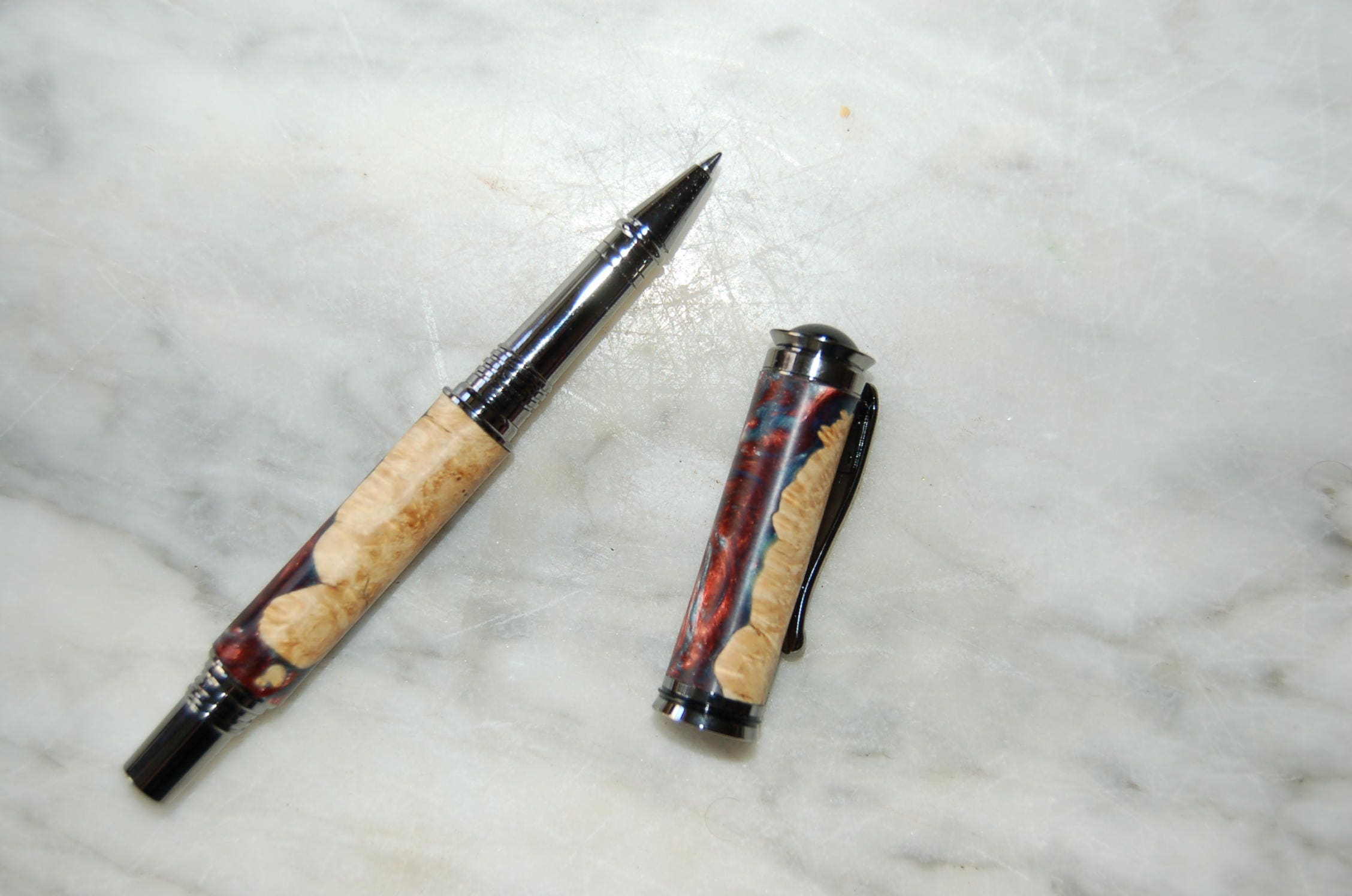 Fiji Handcrafted Wood and Resin Rollerball Pen - Etsy