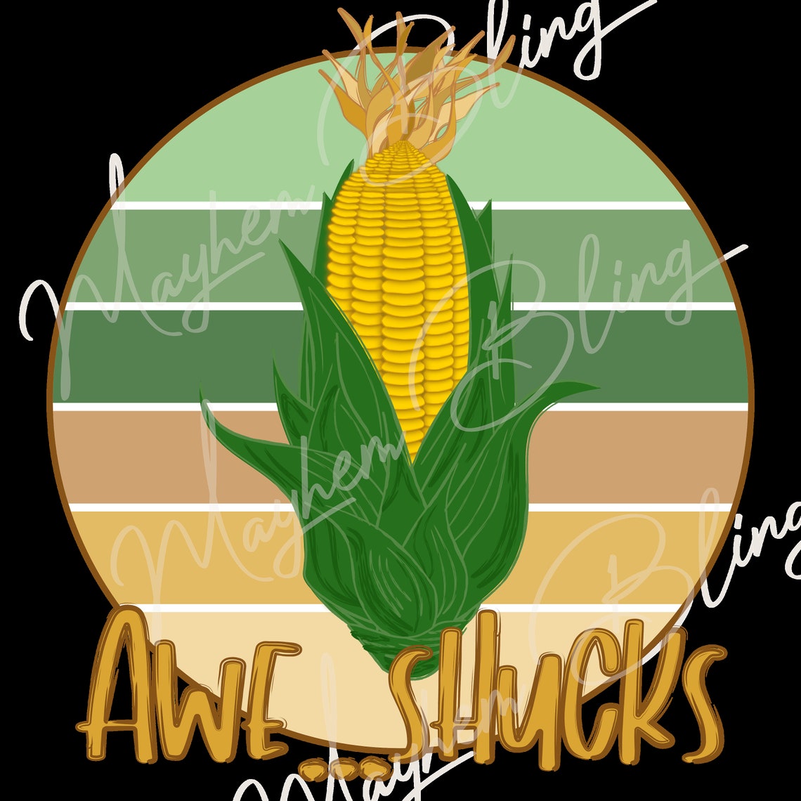Awe Shucks Design for Sublimation. Cute Corn Design to Use on Shirts ...
