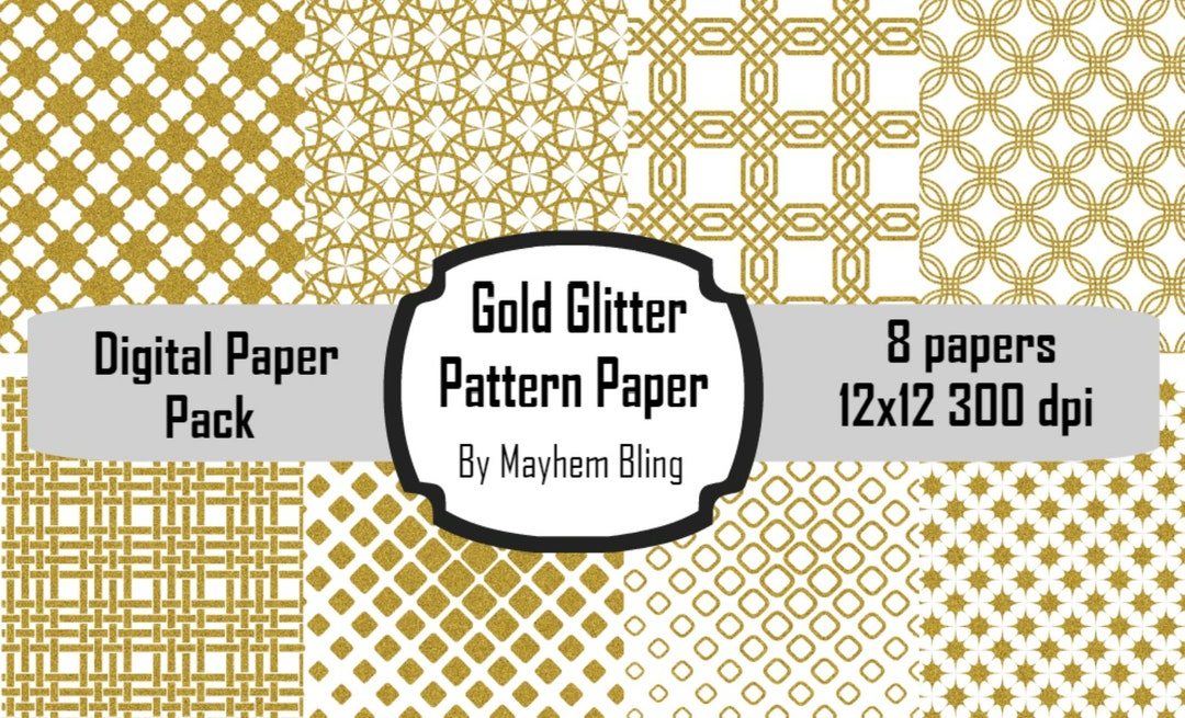 Gold Glitter Digital Paper Pack to Download - Etsy