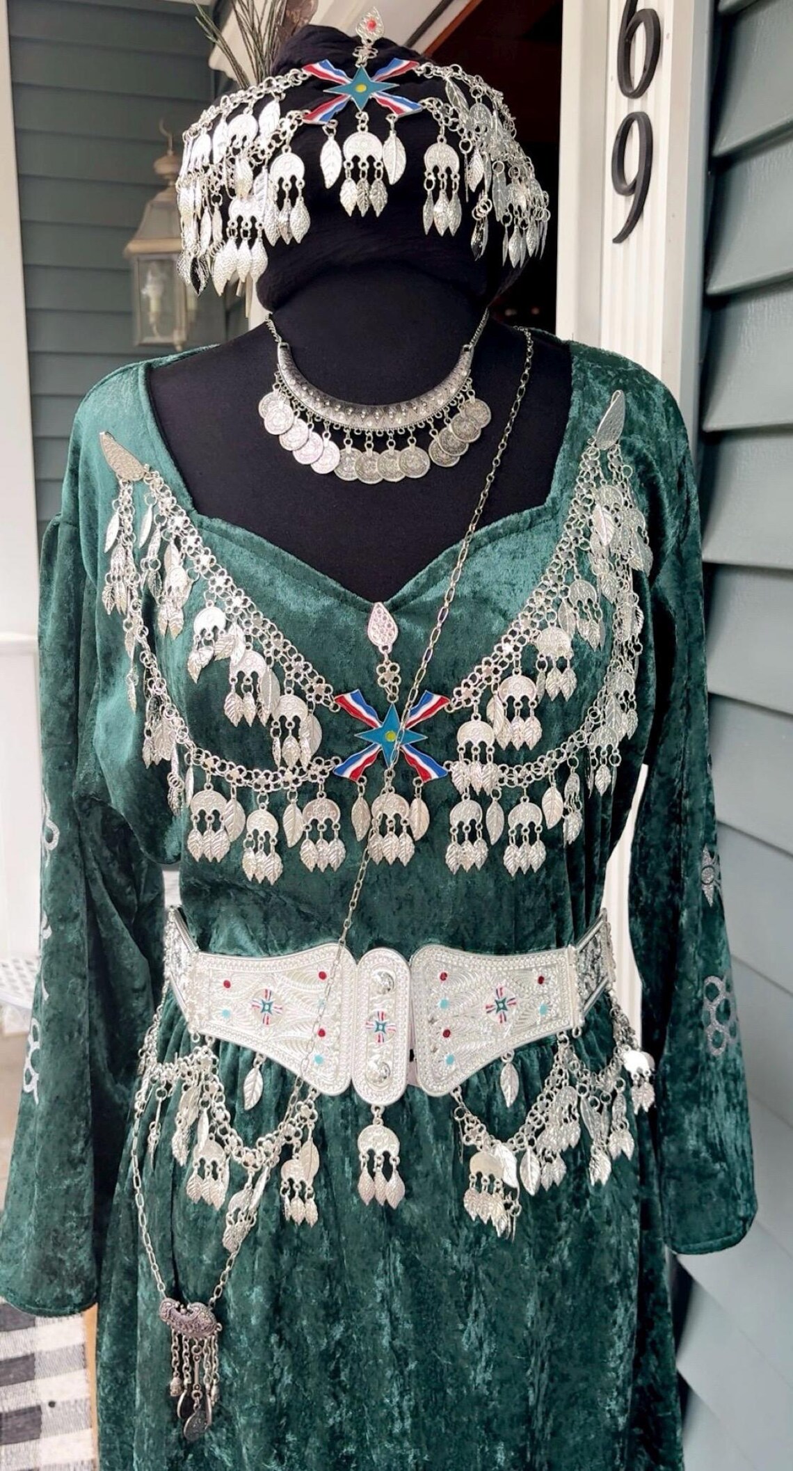 8 Piece Khomala Women’s Clothing. Medium/large Green Dress, With ...