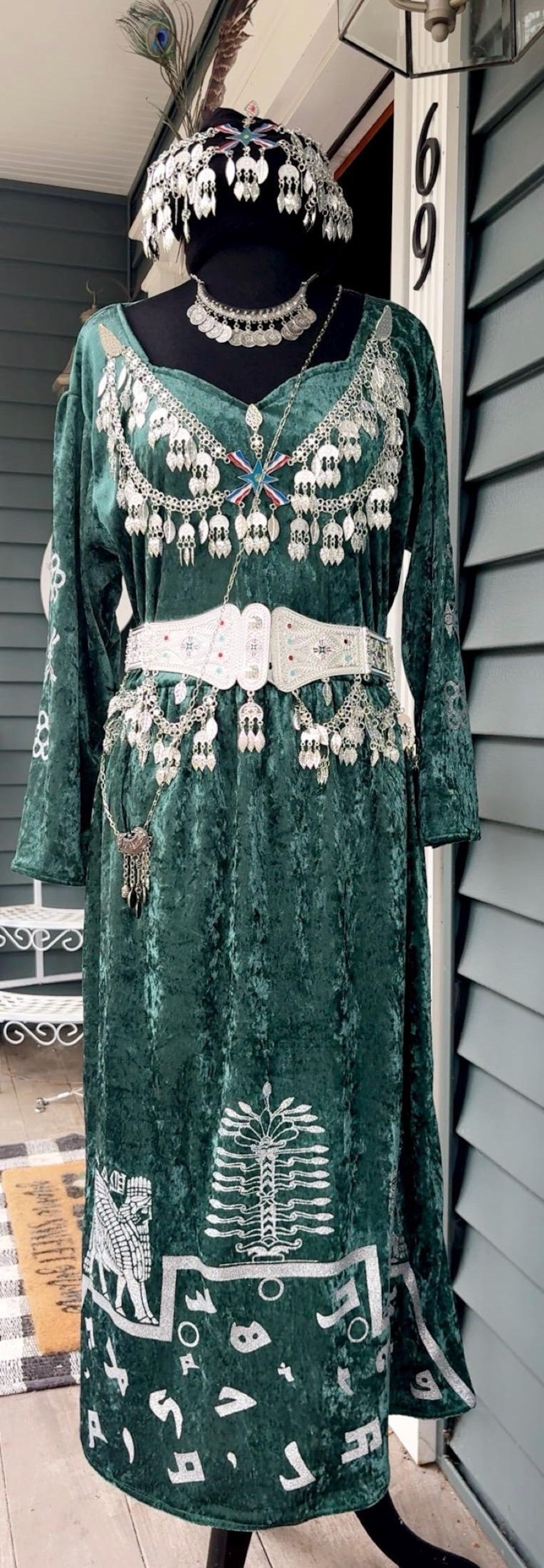 8 Piece Khomala Women’s Clothing. Medium/large Green Dress, With ...