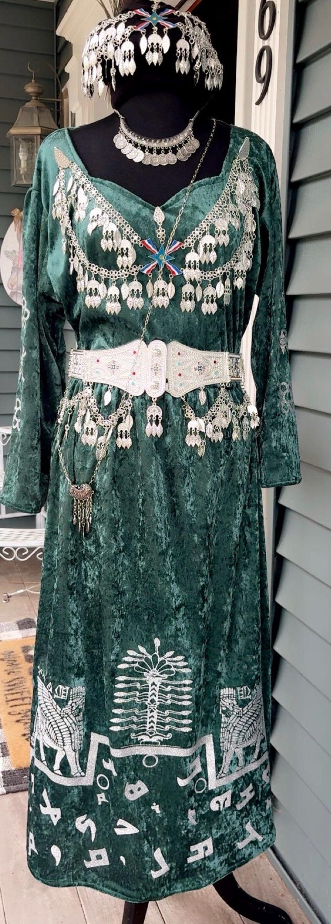 8 Piece Khomala Women’s Clothing. Medium/large Green Dress, With ...