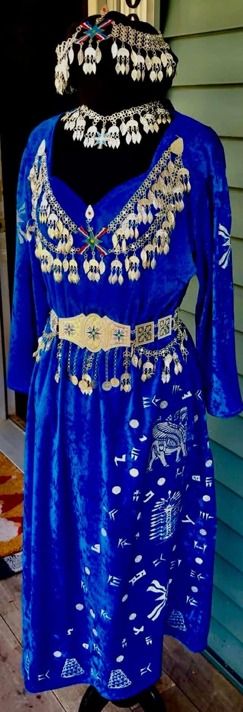 6 Piece Khomala Set. Blue Velvet Khomala Dress Small, With Assyrian ...