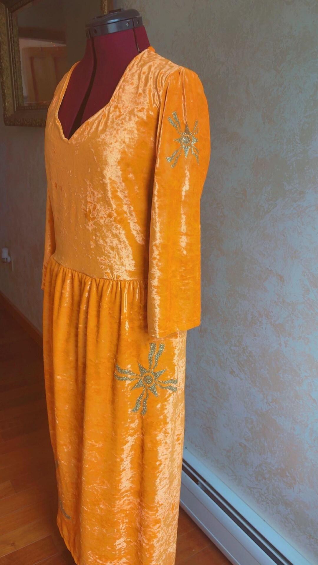 Orange Velvet Khomala Dress With Gold Assyrian Flag - Etsy