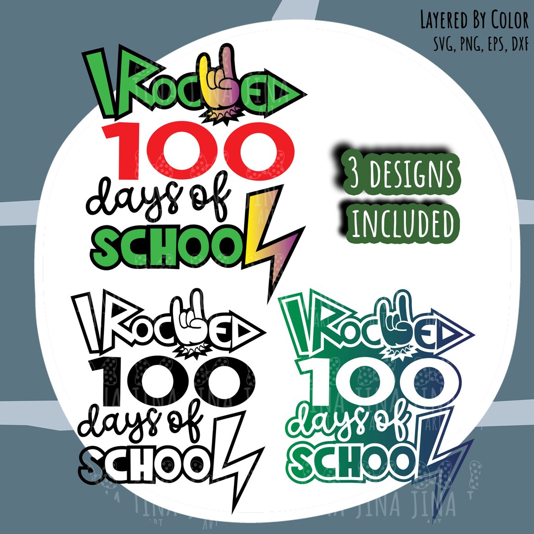 I Rocked 100 Days of School Svg/ Rock and Roll Metal Hand - Etsy