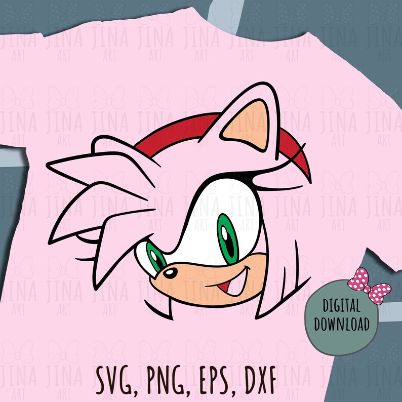 Amy rose Face Head svg/ Amy face svg/ Hedgehog Layered Color/ | Etsy