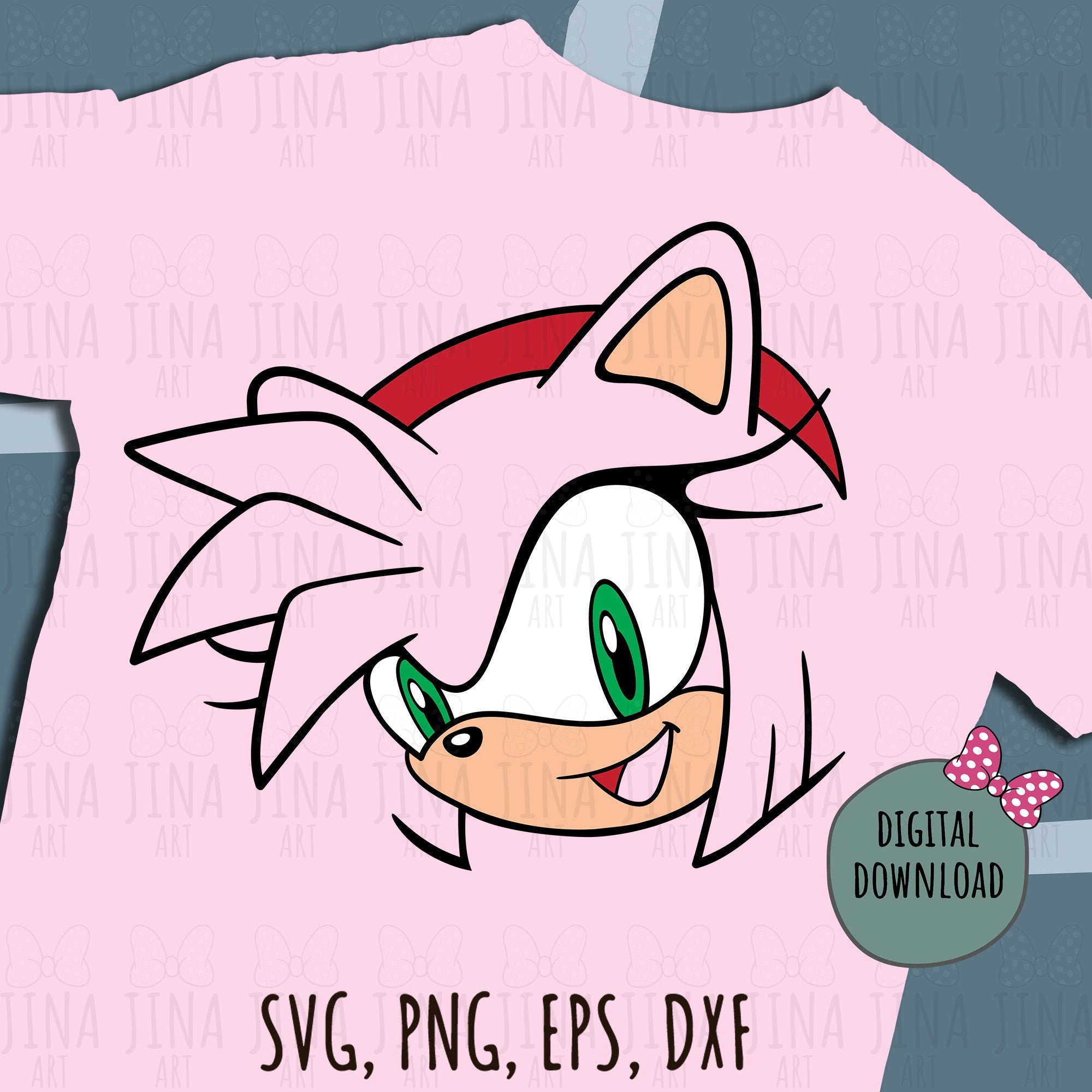 Amy rose Face Head svg/ Amy face svg/ Hedgehog Layered Color/ | Etsy