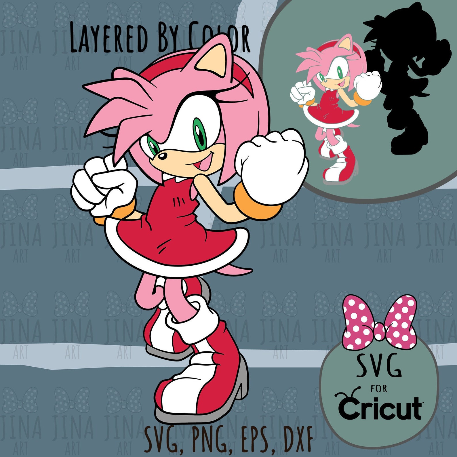 Amy Rose The Hedgehog Layered Color/ The Hedgehog svg/ cricut | Etsy