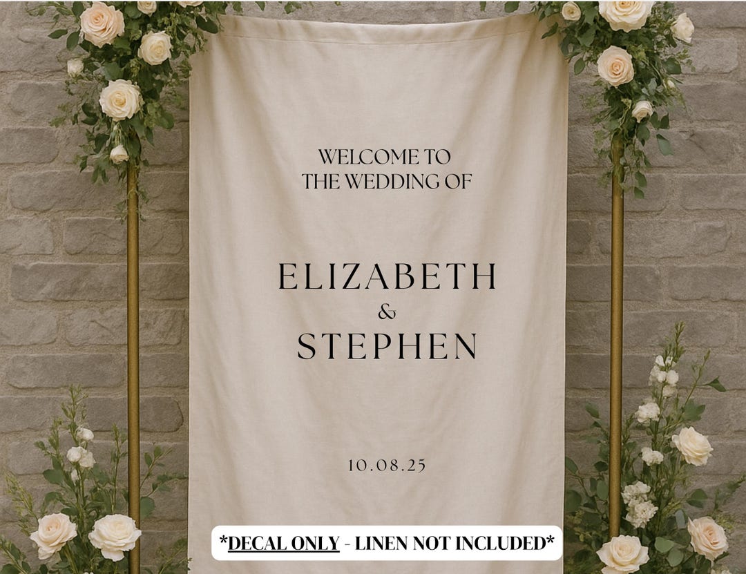 Personalised Iron-on Decal for Linen Wedding Signs – DIY Heat Transfer ...