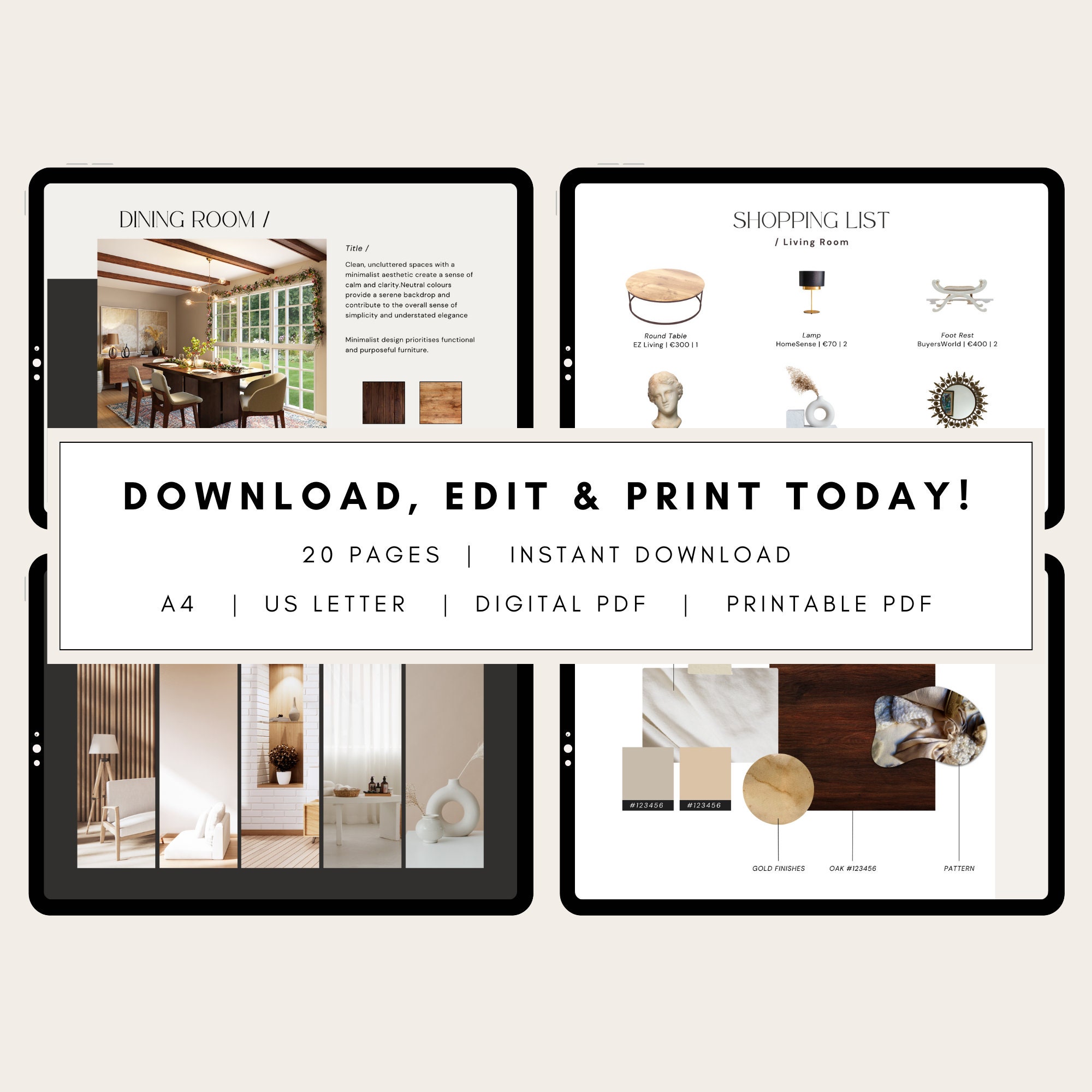 Design Proposal Template, Minimal Interior Design Proposal Template ...