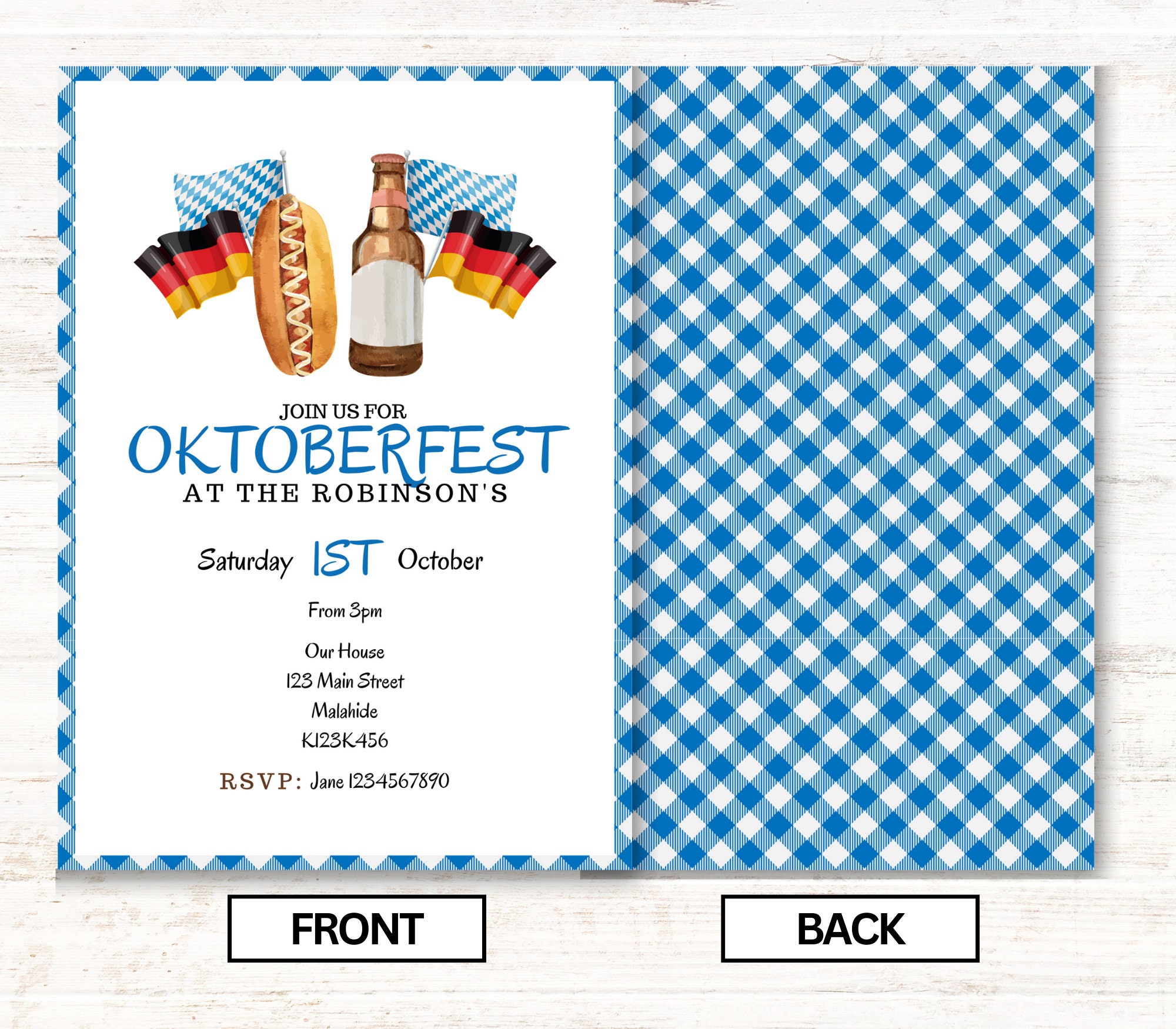 Oktoberfest Invitations Oktoberfest Party Invite Oktoberfest - Etsy